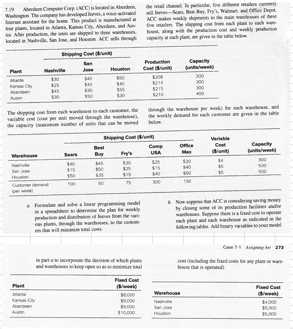 Solved 7.19. Aberdeen Computer Corp. (ACC) is located in | Chegg.com