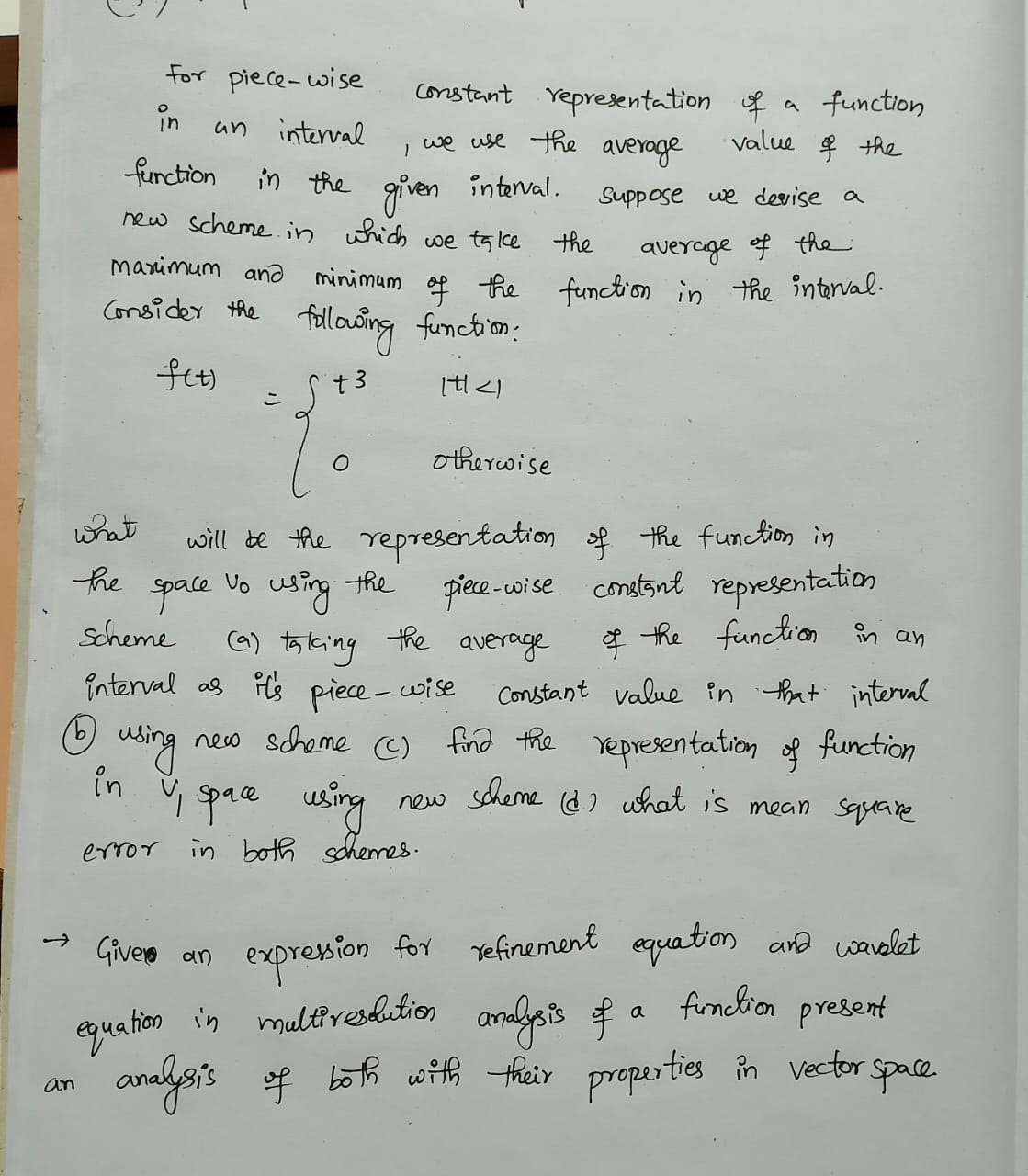 For piece-wise constant representation of a | Chegg.com