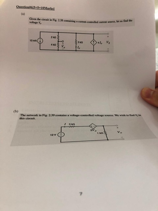 Solved Question#615+5-10Marks] (a) Given the circuit in Fig. | Chegg.com