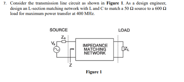 Solved 7. Consider the transmission line circuit as shown in | Chegg.com
