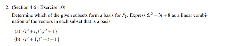 Solved 2. (Section 4.6 - Exercise 10) Determine which of the | Chegg.com
