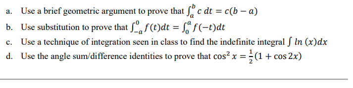 Solved a. Use a brief geometric argument to prove that | Chegg.com