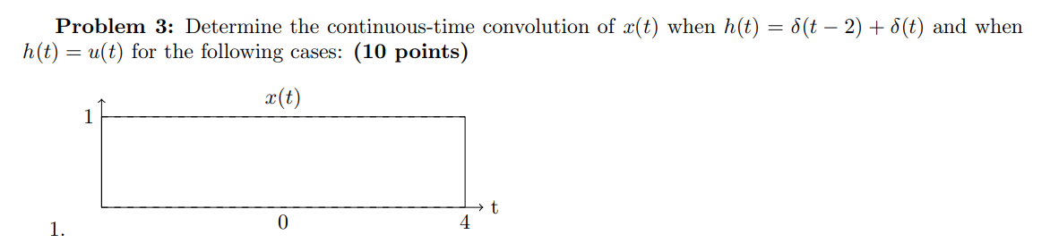 Problem 3: Determine the continuous-time convolution | Chegg.com
