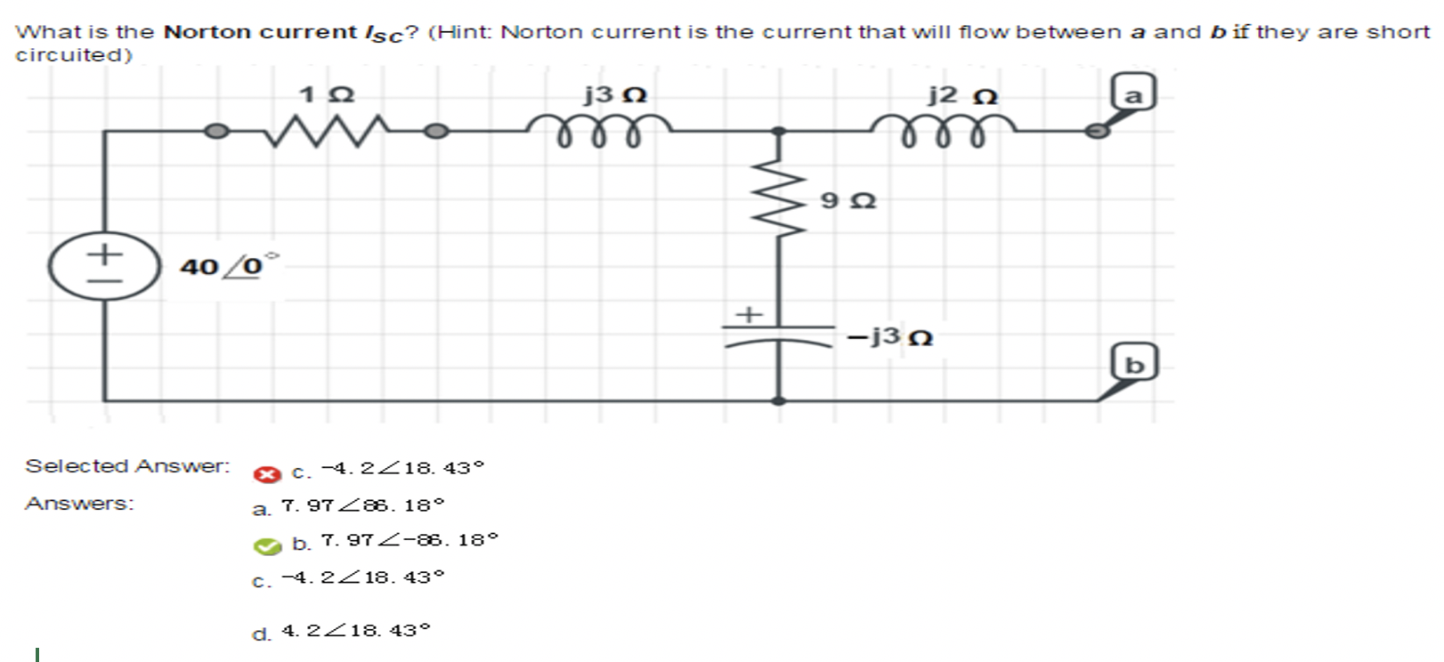 Solved What is the Norton current Isc? (Hint: Norton current | Chegg.com