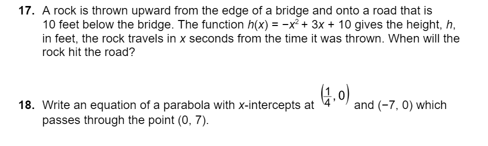Solved 17. A rock is thrown upward from the edge of a bridge | Chegg.com