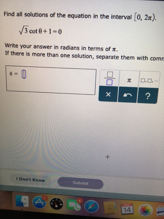Solved Find all solutions of the equation in the interval | Chegg.com