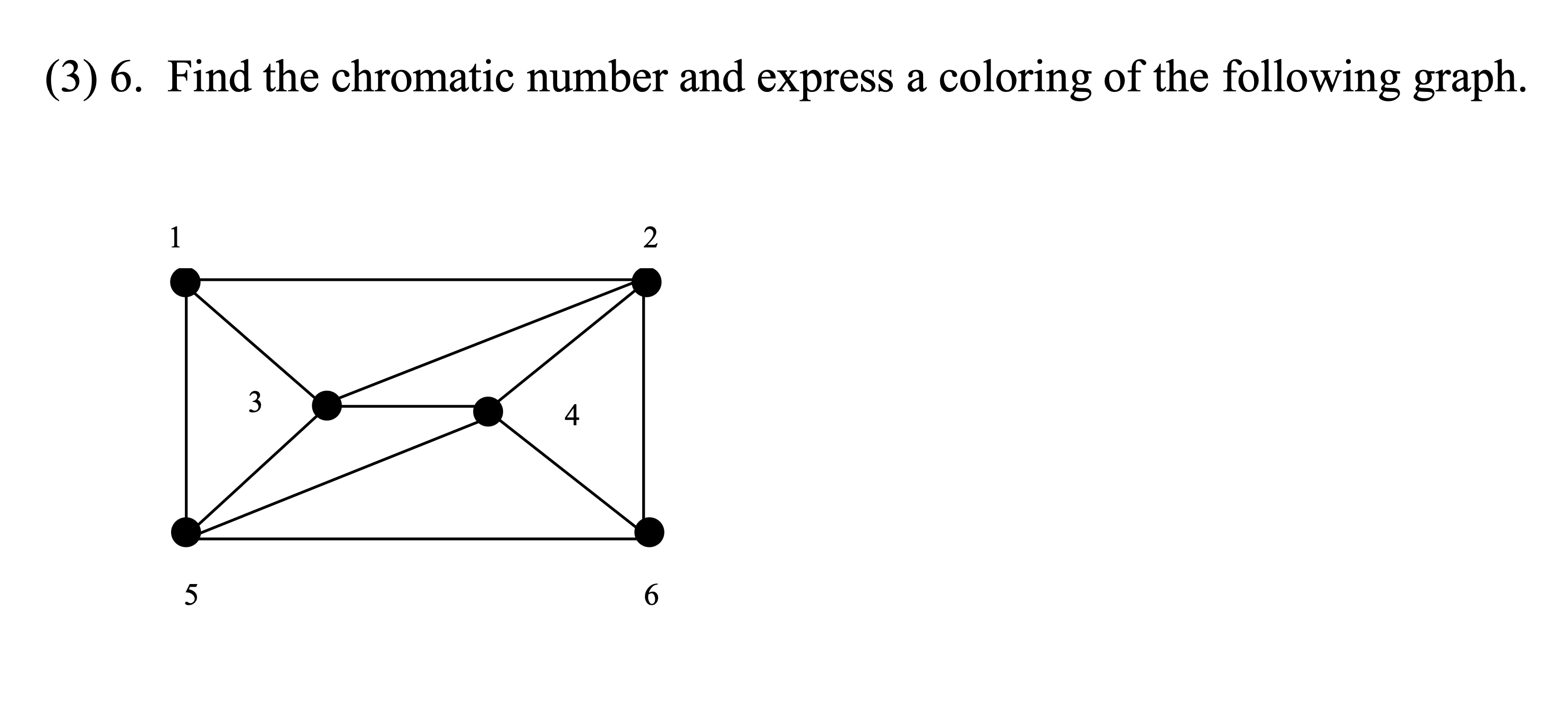 Solved 3 6 Find The Chromatic Number And Express A