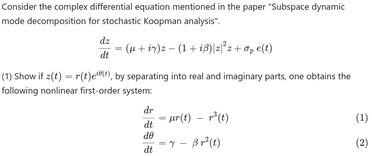Solved Consider the complex differential equation mentioned | Chegg.com