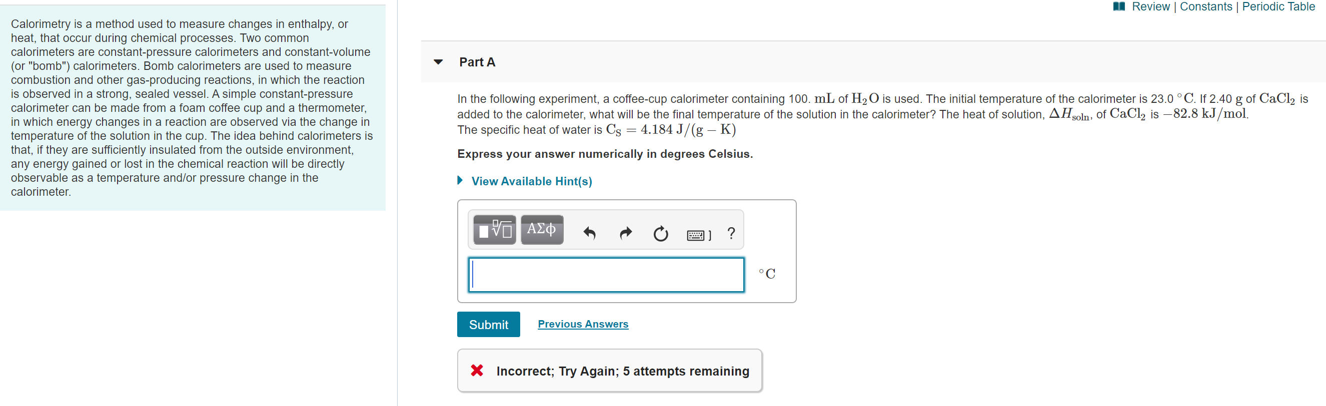 Solved M Review Constants | Periodic Table Part A | Chegg.com