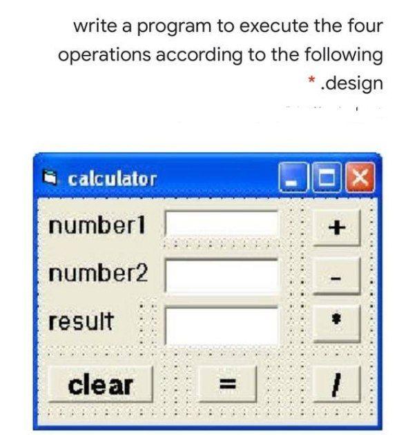 Solved write a program to execute the four operations | Chegg.com