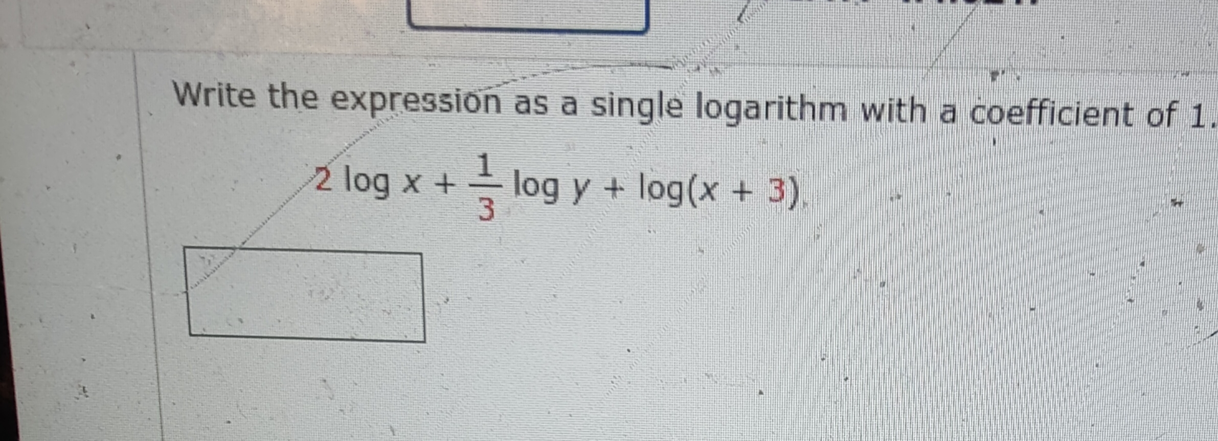 Solved Write the expression as a single logarithm with a | Chegg.com