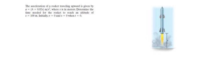 Solved The acceleration of a rocket traveling upward is | Chegg.com