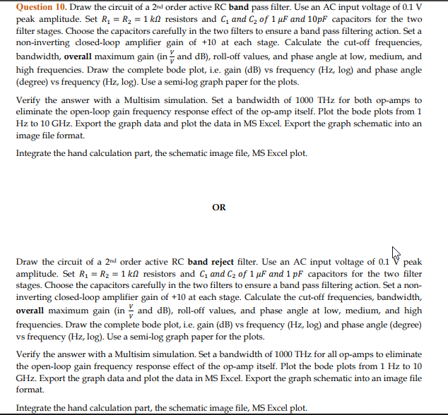 Solved Question 10 Draw The Circuit Of A 2nd Order Active