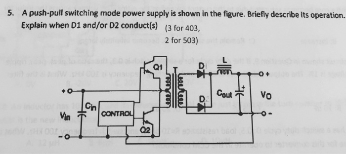 Solved A push-pull switching mode power supply is shown in | Chegg.com