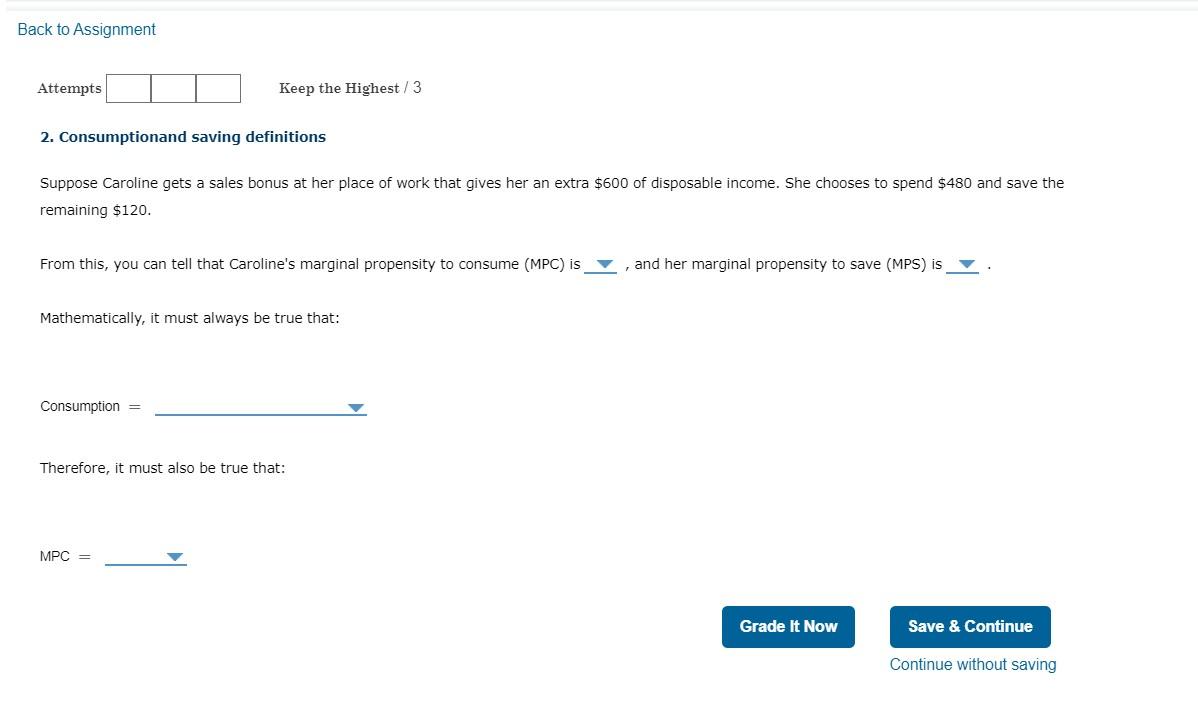 Solved Back to Assignment Attempts Keep the Highest/3 2. | Chegg.com