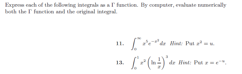 Solved Express each of the following integrals as a I | Chegg.com