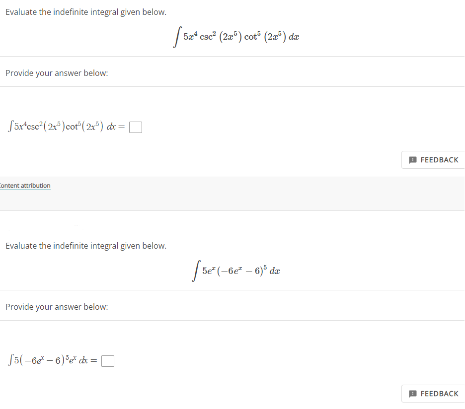 Solved Evaluate the indefinite integral given below. | Chegg.com