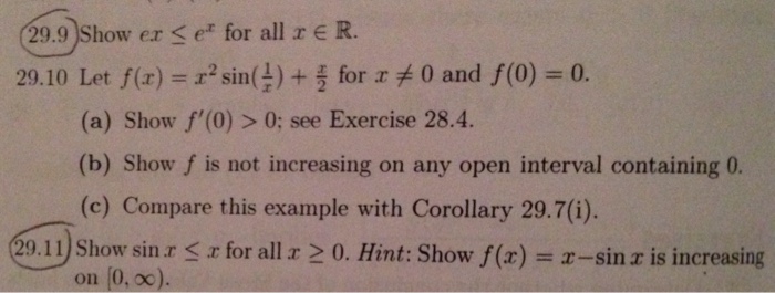 Solved 29.9 Show er 0; see Exercise 28.4. (b) Show f is not | Chegg.com