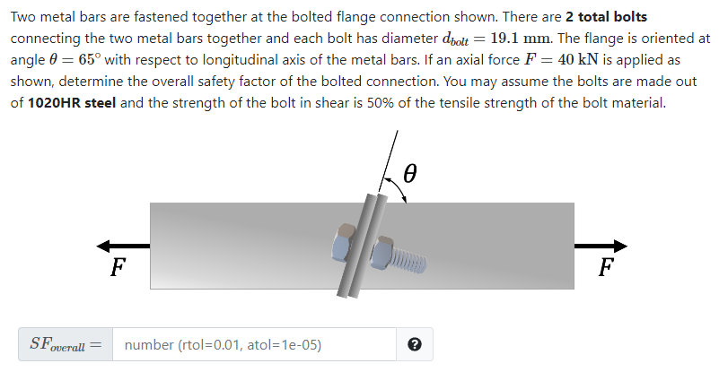 Solved Two metal bars are fastened together at the bolted | Chegg.com