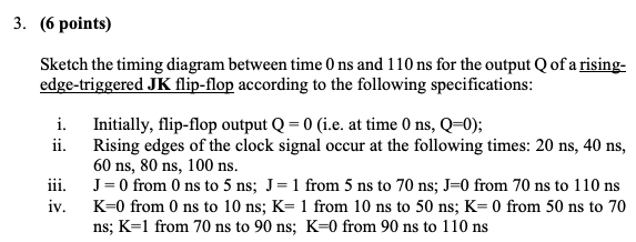 Solved 3. (6 points) Sketch the timing diagram between time | Chegg.com