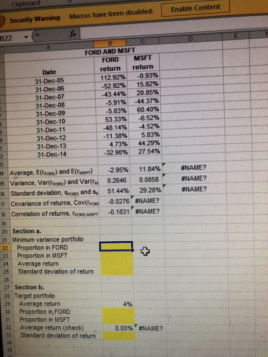 Solved Can you show me the formulas for the yellow.. This is | Chegg.com