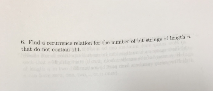Solved Find A Recurrence Relation For The Number Of Bit 