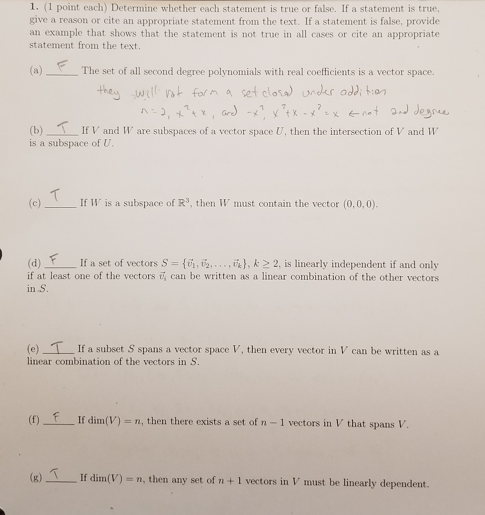 Solved Linear Algebra. Only complete part D, E, F, and G. I | Chegg.com