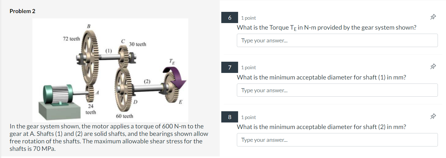 Solved Problem 2 6 1 point What is the Torque TE in N-m | Chegg.com