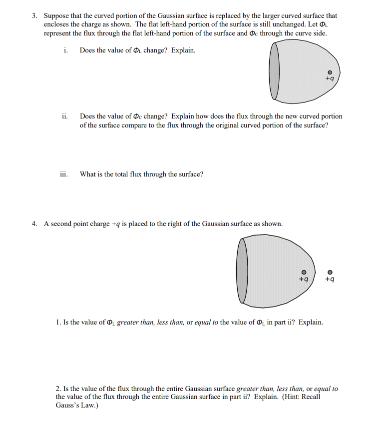 Solved 3. Suppose that the curved portion of the Gaussian | Chegg.com