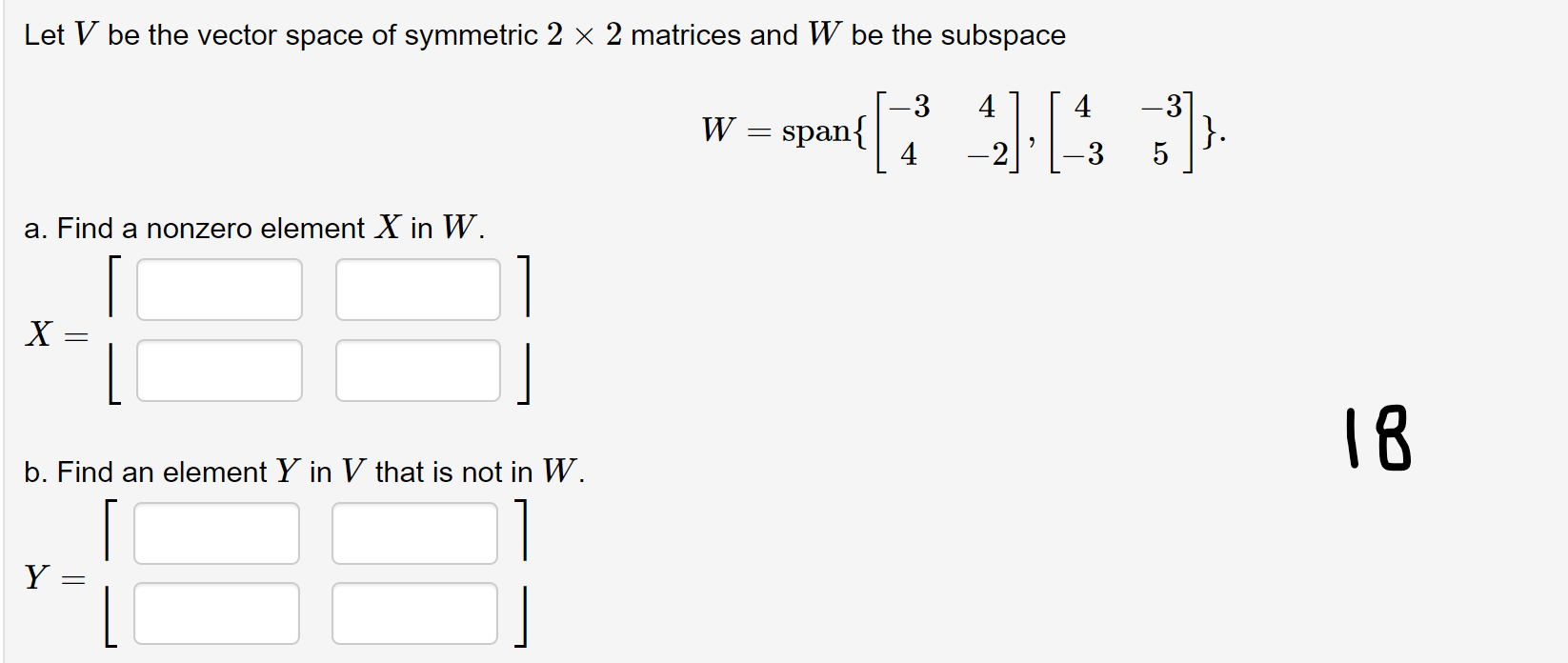 Solved Let V be the vector space of symmetric 2 x 2 matrices | Chegg.com