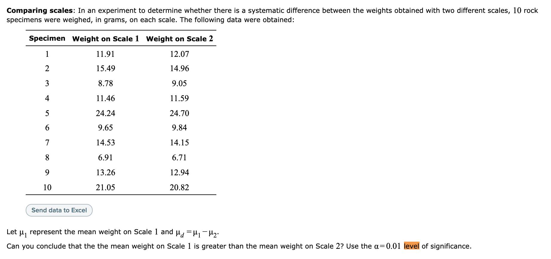 Solved Comparing scales: In an experiment to determine | Chegg.com