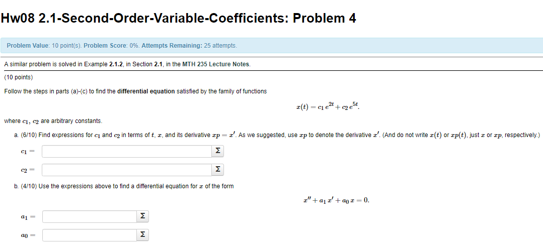 Solved Hw08 2.1-Second-Order-Variable-Coefficients: Problem | Chegg.com