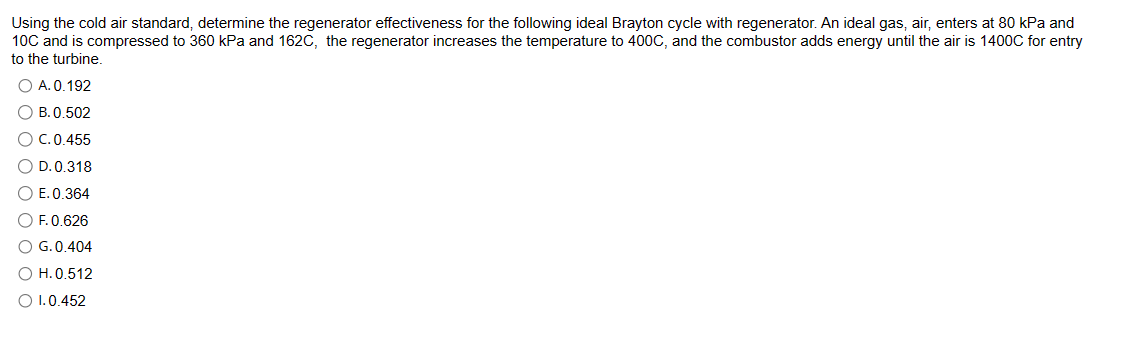 Solved Using the cold air standard, determine the | Chegg.com