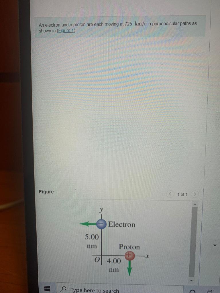 Solved An electron and a proton are each moving at 725 km/s | Chegg.com