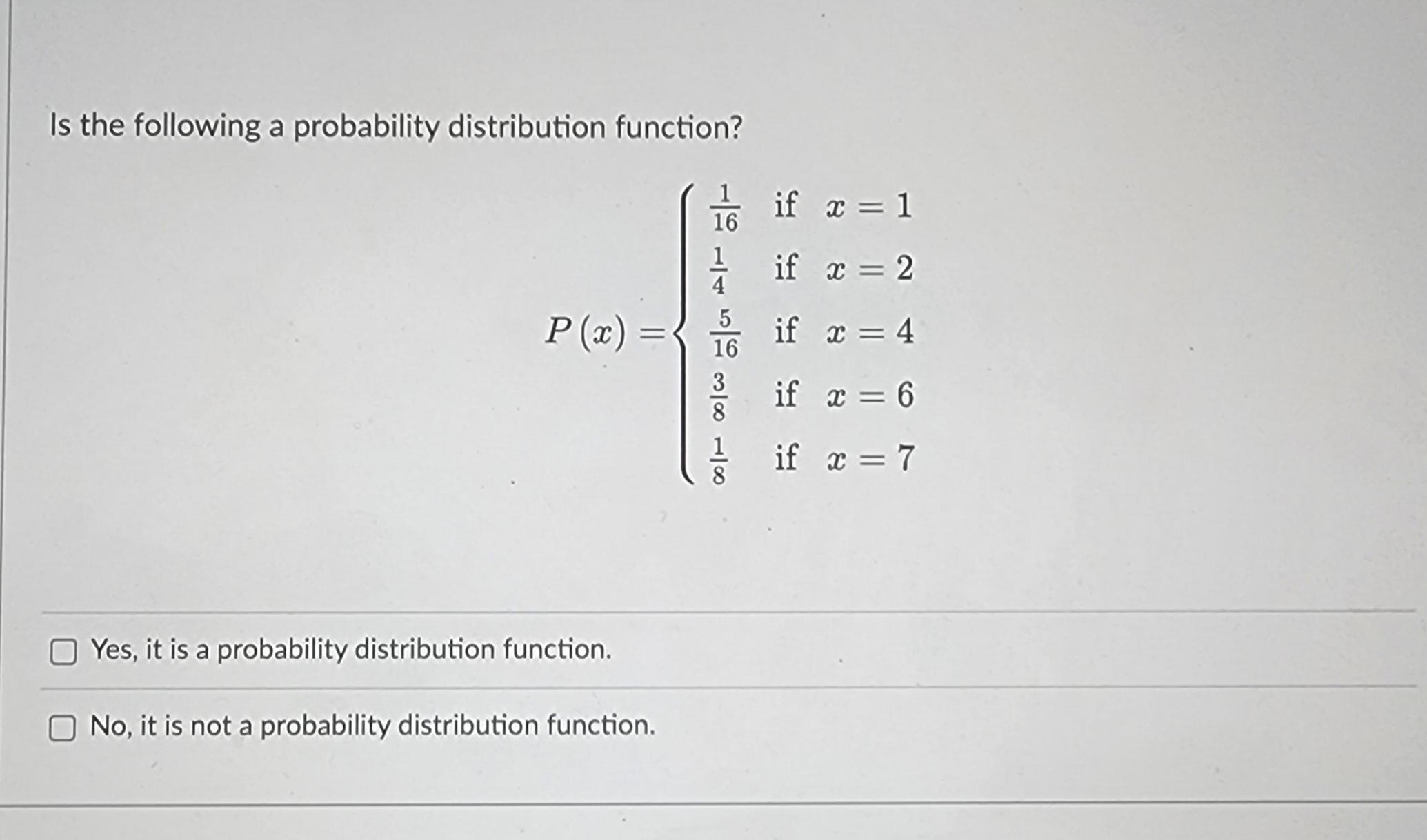 Solved Is the following a probability distribution function? | Chegg.com