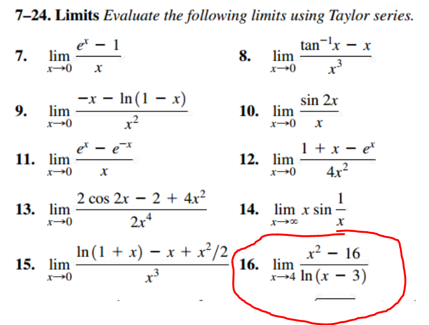 Solved 7–24. Limits Evaluate the following limits using | Chegg.com