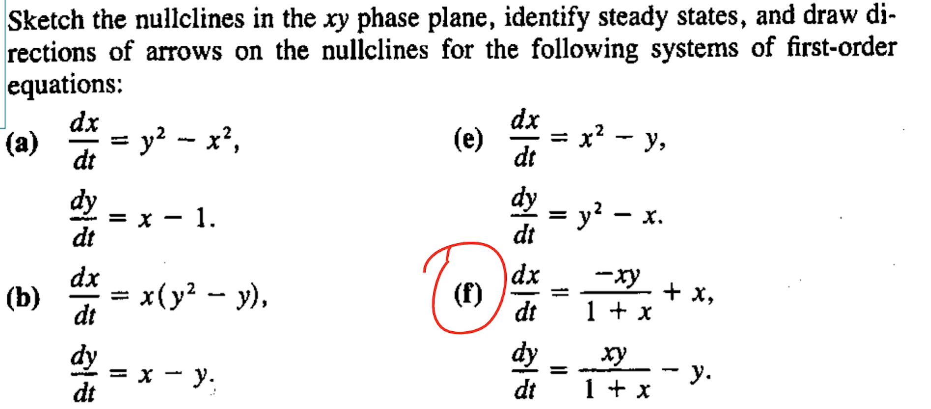 Solved Sketch the nullclines in the xy phase plane, identify | Chegg.com