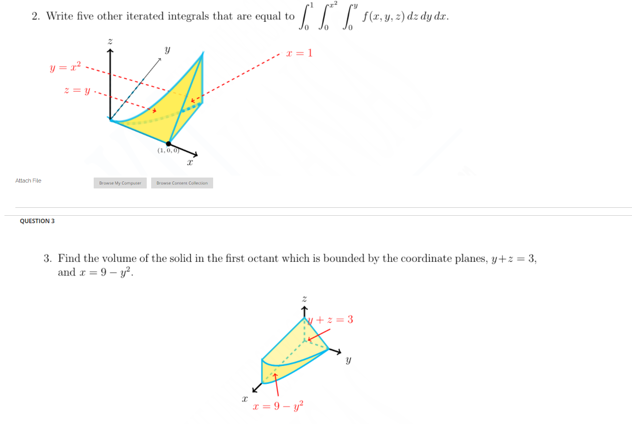 Solved 2. Write five other iterated integrals that are equal | Chegg.com