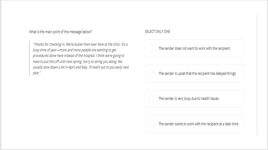 Solved What is the main point of the message below? "Thanks | Chegg.com