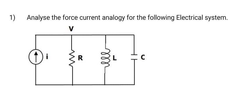 Solved 1) Analyse the force current analogy for the | Chegg.com
