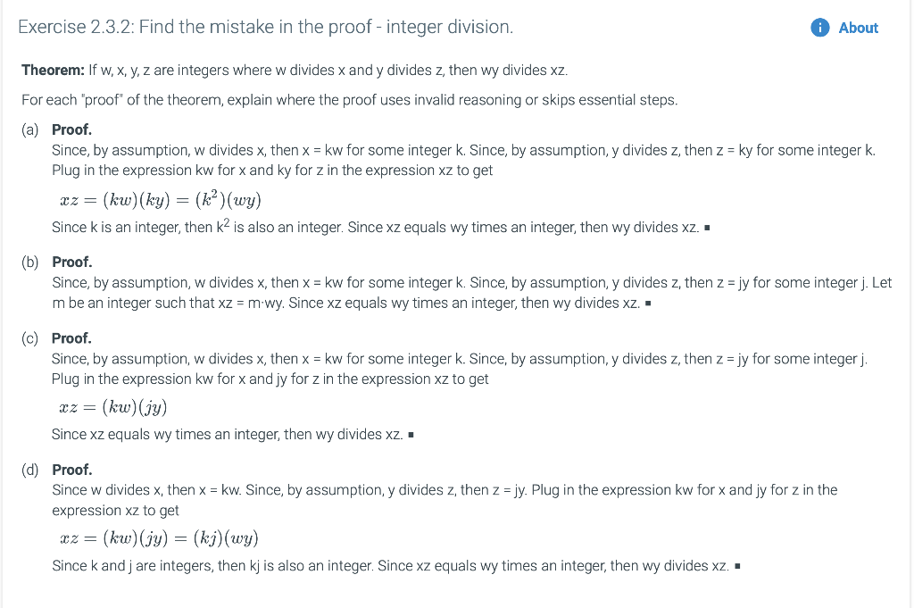 Solved Exercise 2.3.2: Find the mistake in the proof - | Chegg.com