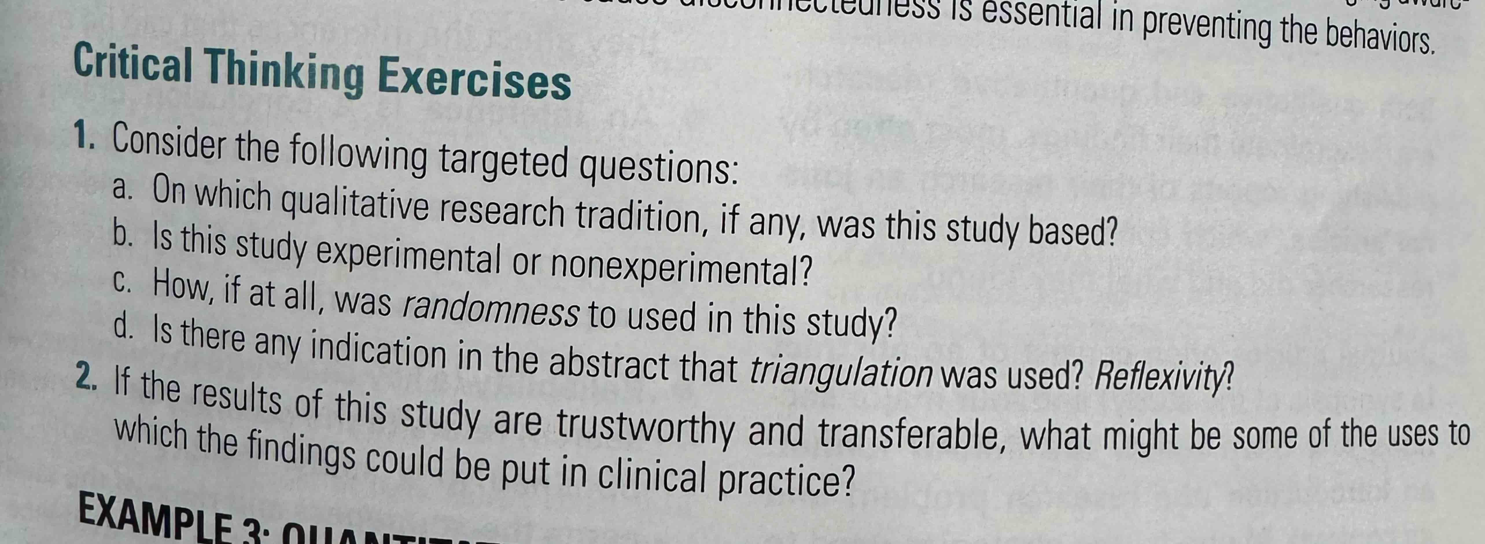 Solved Critical Thinking ExercisesConsider the following | Chegg.com