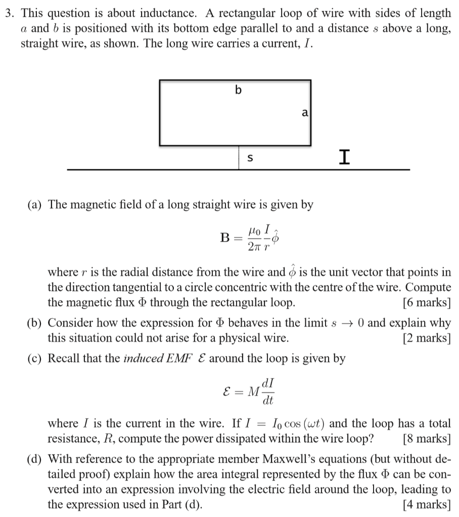Solved 3. This question is about inductance. A rectangular | Chegg.com