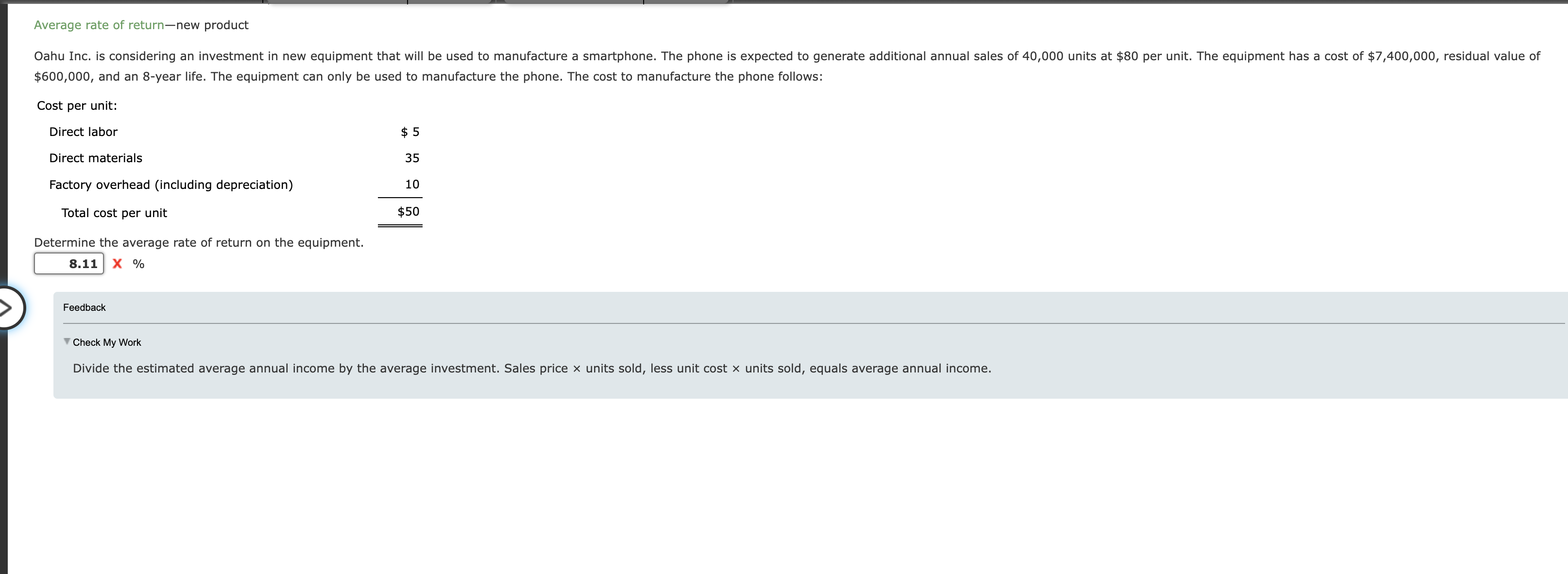 Solved Feedbackv Check My WorkDivide the estimated average | Chegg.com