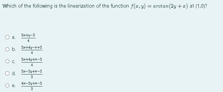 Solved Which of the following is the linearization of the | Chegg.com