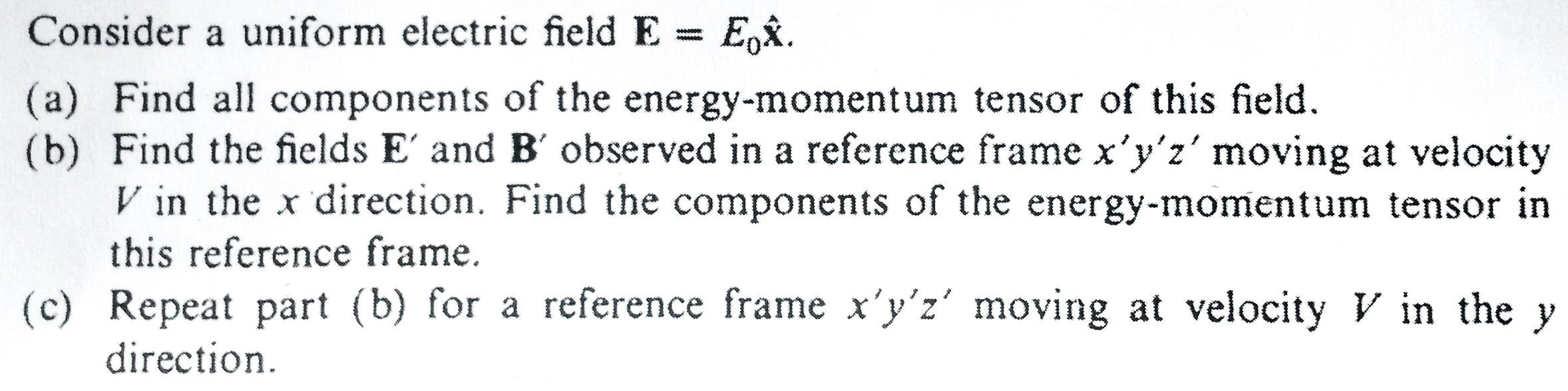 Solved Consider A Uniform Electric Field E E0x A Find