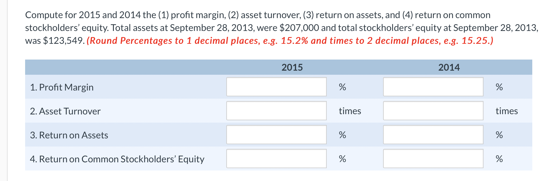 Make a 3-year trend analysis, using 2013 as the base | Chegg.com