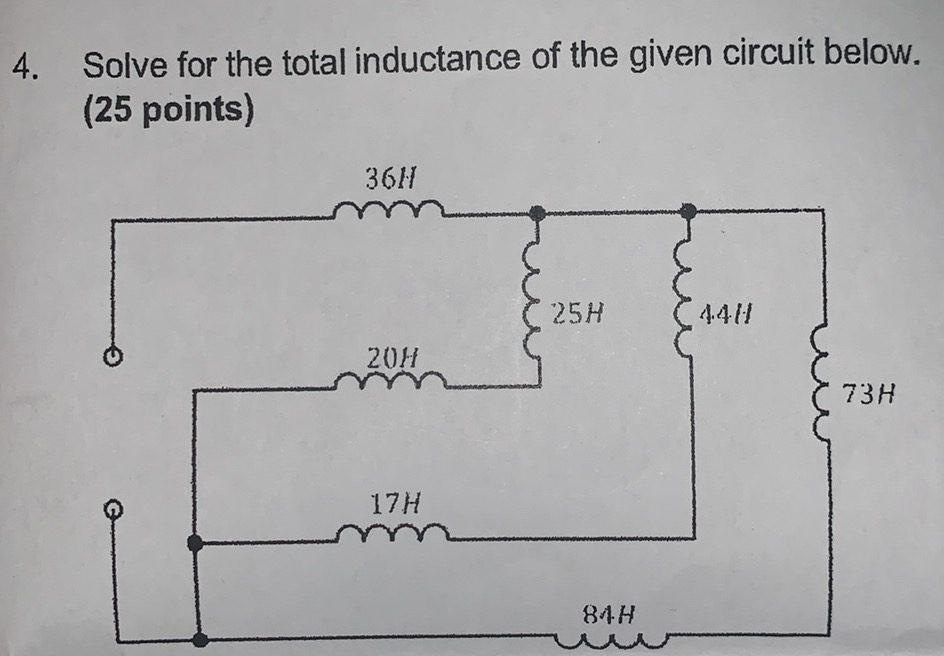 Solved 4. Solve for the total inductance of the given | Chegg.com