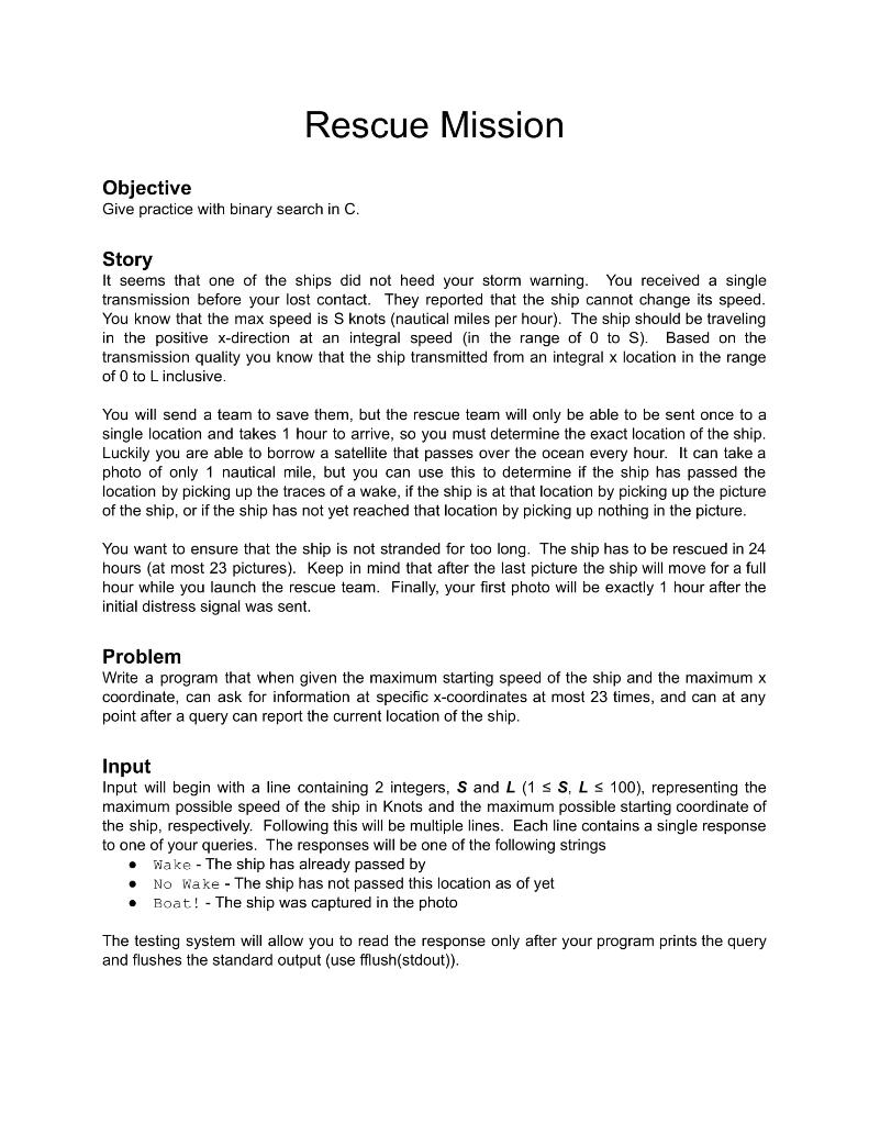 Solved Objective Give practice with binary search in C. | Chegg.com
