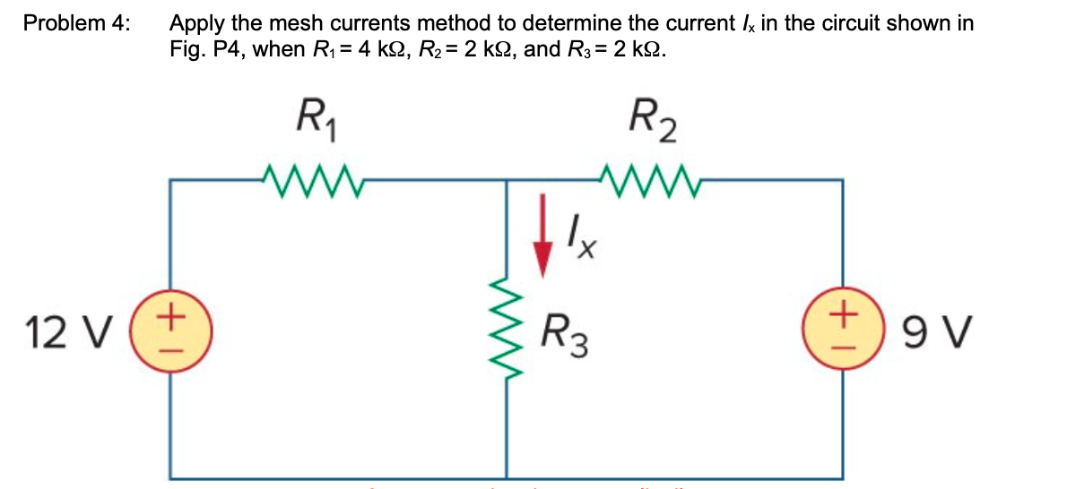 Solved Consider the circuit shown in Fig. P1. Apply the mesh | Chegg.com